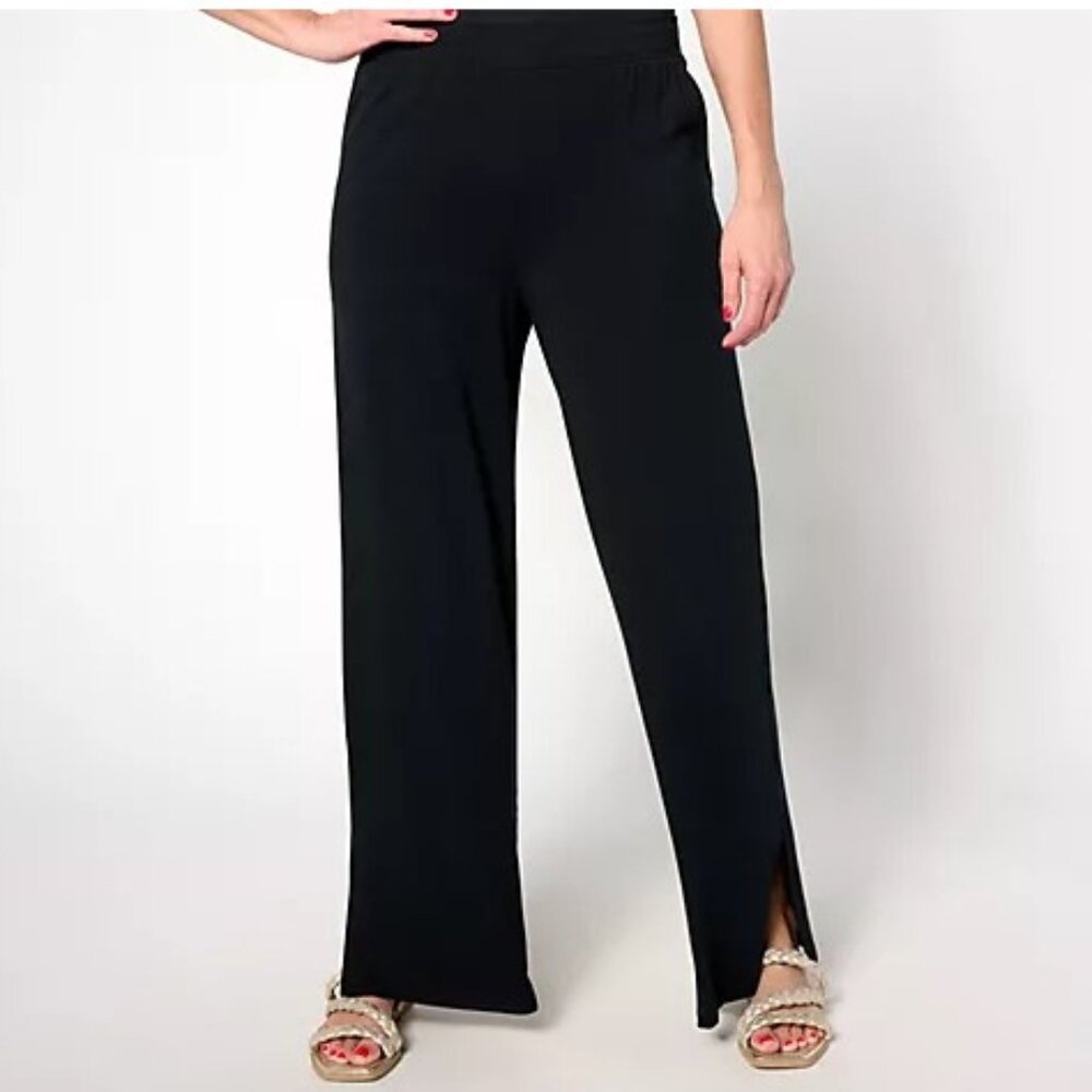 Denim&Co | Pants & Jumpsuits | Denim Co Beach Jersey Regular Wide Leg ...